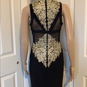 bebe | Dresses | Bebe Long Gown Black And Gold Dress Prom Formal | Poshmark